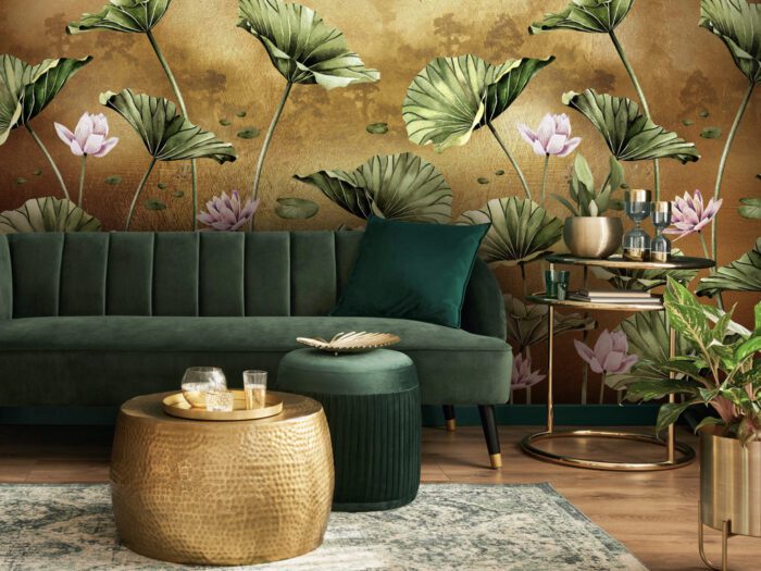 Modern maximalism: Golden wallpaper adds a bold touch - Goodhomes ...