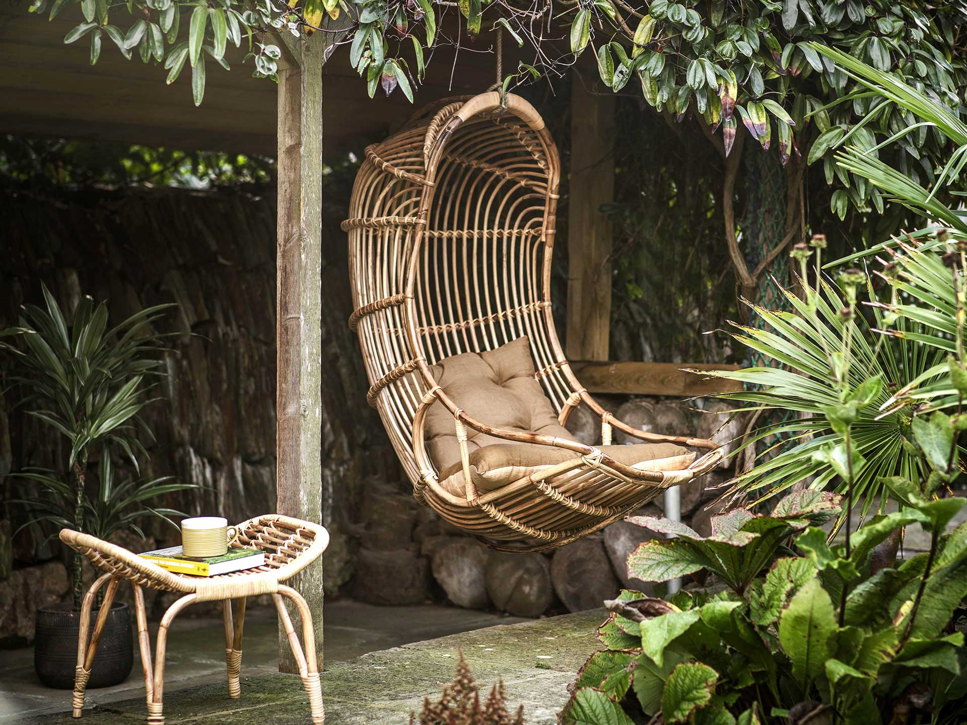 Step back to the 70s with a rattan chaise lounge